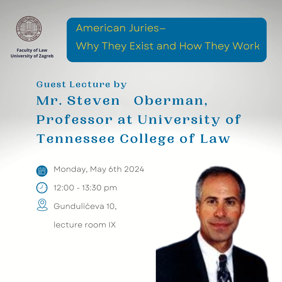 Invitation to a guest lecture: "American Juries—Why They Exist and How ...